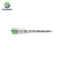 China SHOMEA Medical Grade Stainless Steel Coaxial Biopsy Needle with Green Luer Lock Hub & Depth Markings for sale