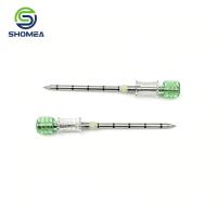 China SHOMEA Medical Grade Stainless Steel Coaxial Biopsy Needle with Green Luer Lock Hub & Depth Markings for sale