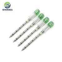 China SHOMEA Medical Grade Stainless Steel Coaxial Biopsy Needle with Green Luer Lock Hub & Depth Markings for sale