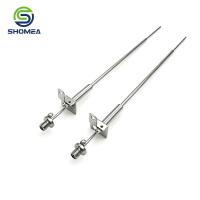 China SHOMEA Medical Grade Stainless Steel Side-Port IVD Sampling Needle with Threaded Connector & Mounting Bracket for sale