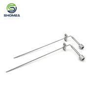 China SHOMEA Medical-Grade Stainless Steel L-Shaped Adjustable Puncture Needle for IVD with Fixation Flange & Knurled Knob for sale