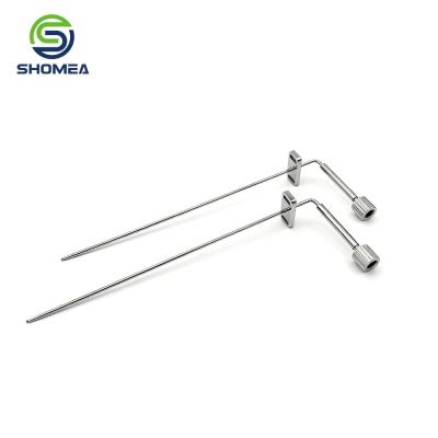China SHOMEA Medical-Grade Stainless Steel L-Shaped Adjustable Puncture Needle for IVD with Fixation Flange & Knurled Knob for sale