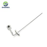 China SHOMEA Medical-Grade Stainless Steel L-Shaped Adjustable Puncture Needle for IVD with Fixation Flange & Knurled Knob for sale
