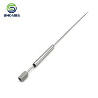 China SHOMEA Medical Grade 316L Stainless Steel IVD Micro Sampling Needle with Knurled Fixation Flange&Threaded Hub for sale