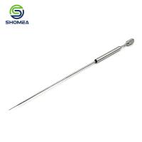 China SHOMEA Medical Grade 316L Stainless Steel IVD Micro Sampling Needle with Knurled Fixation Flange&Threaded Hub for sale