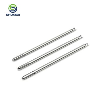 China Customized Stainless-Steel Tube with Round Closed Tip and Side Slot for sale