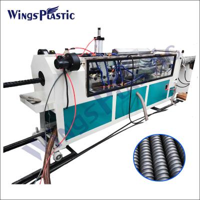 China HDPE LDPE PVC Spiral Corrugated Pipe Extrusion Line 50-200mm Diameter 150-200kg/h Output for sale