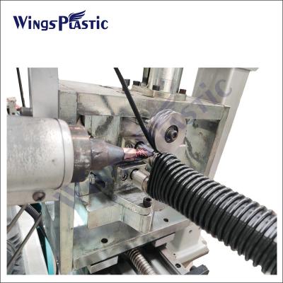 China LLDPE EVA Corrugated Pipe Machine with 2 Extruder Systems for Vacuum Cleaner Hose Production for sale