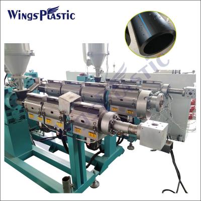 China HDPE PVC Water Pipe Making Machine 16-110mm Diameter Range with PLC Control and Vacuum Sizing System for sale