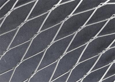 China Customized 304 X Tend Cable Mesh , Woven Balustrade Wire Mesh Garden Fence for sale