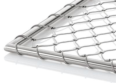 China AISI 304 Woven Rope Mesh Flexible , 2.5mm Stainless Steel Expanded Wire Mesh for sale