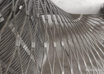 China Flexible Silver X Tend Cable Mesh Rhombus Stair Rail Safety Mesh For Acrobatic Performance for sale