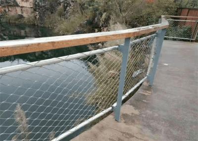 China Flexible Rhombus Banister Guard Net , Stainless Steel Mesh Rail Guard For Stairs for sale