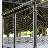 China Inox Balcony Fence Screen Mesh , Woven Plain Stainless Steel 316 Mesh For Stair Railing for sale