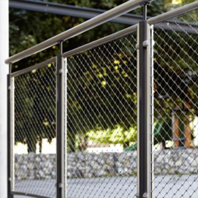 China Inox Balcony Fence Screen Mesh , Woven Plain Stainless Steel 316 Mesh For Stair Railing for sale