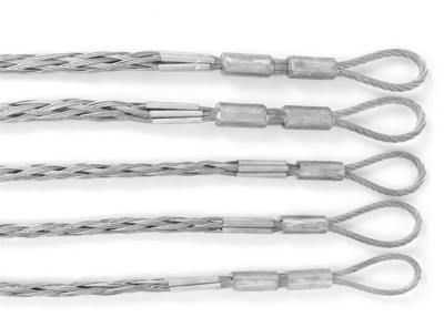 China Single Eye Cable Pulling Grips Mesh Grips 304 Stainless Steel Head Pulling for sale