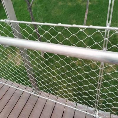 China Ferrule Stainless Steel Wire Rope Mesh Net 1.2mm 1.6mm Flexible Deck Railing for sale