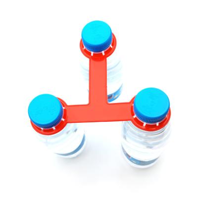China 88.2N Tensile Strength Plastic Bottle Handles For Three Bottles Carry Custom Color for sale