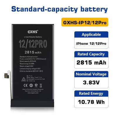China iPhone 12/12Pro Replacement Battery with 2815mAh Capacity, Certified Safety, and 500 Recharge Cycles for sale