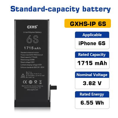 China Certified Safety For iPhone 6S Replacement Battery with 500+ Recharge Cycles and 1715 mAh Capacity for sale