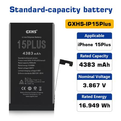 China High-Capacity Rechargeable Battery for iPhone 15Plus with OEM Standard and Plug-and-Play Design for sale