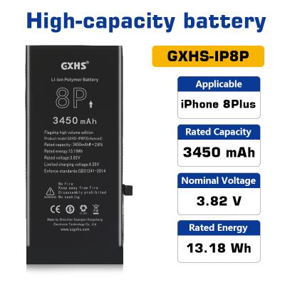 China High-capacity 3450mAh iPhone 8Plus replacement battery with OEM/ODM customization from origin factory for sale