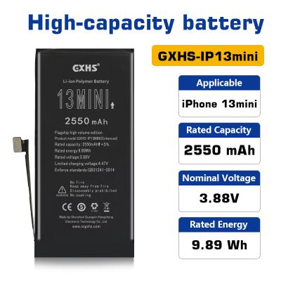 China 2550mAh High-capacity Lithium-ion Replacement Battery for iPhone 13mini from Direct Manufacturer for sale