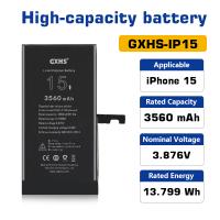 China High-capacity 3560mAh For iPhone 15 battery with 500 recharge cycles and OEM/ODM customization from the manufacturer for sale