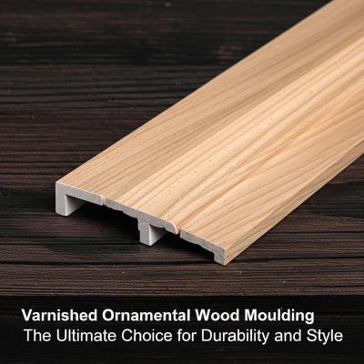 China Decorative Wooden Mouldings 8ft 10ft Durable Interior Wall Ceiling Door Window Trims White Finish for sale