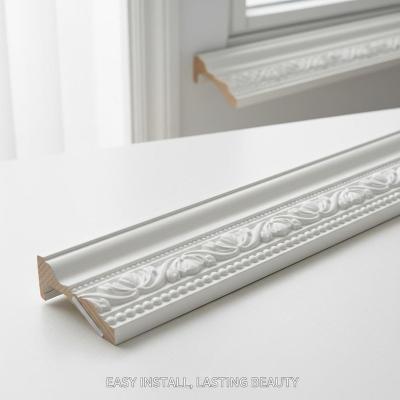 China Decorative Wooden Window Frame Moulding Painted Finish 0.5 to 1 Inch Thickness Easy Installation for sale
