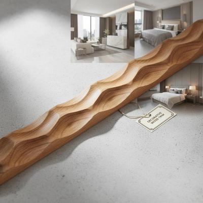 China Light Brown Decorative Wooden Moulding 8ft Corrosion Resistant Trim for Residential Interior Decoration for sale