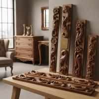 China Decorative Wooden Mouldings 8ft Light Brown Smooth Texture for Residential Furniture and Home Decor for sale