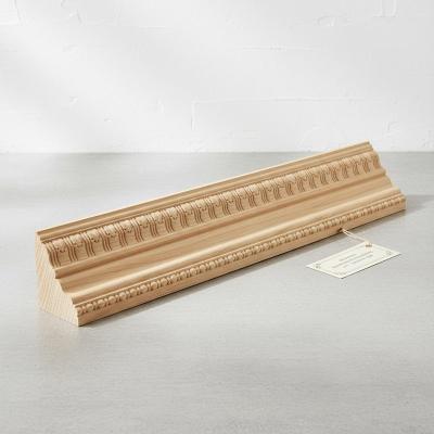 China Decorative Wooden Moulding 8 Feet Length Light Brown Smooth Texture for Interior Trim and Architectural Details for sale