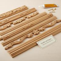 China Light Brown Decorative Wooden Mouldings 8 Feet Smooth Finish Nailing or Gluing for sale