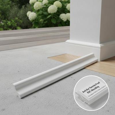 China Anti Rot Termite Proof PVC Shoe Moulding Decorative Trim 8ft 12ft Lengths for sale
