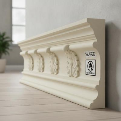 China Fire Retardant Treated MDF Crown Moulding B1 Class A 16ft Decorative Trim for sale