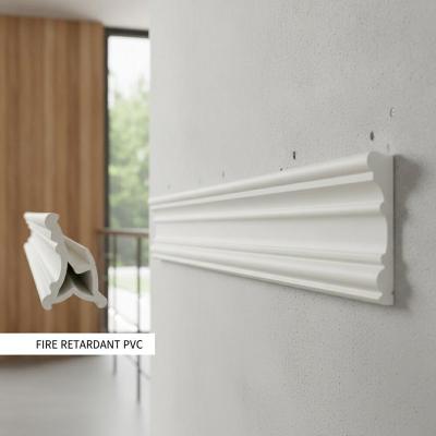 China B1 Fire Rated PVC Wainscoting Panel Moulding Decorative Trim Kit 8ft 12ft Lengths for sale