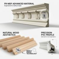China Pre-finished Ceiling Cornice Moulding Factory Finished Wood Effect Luxury Ceiling Decoration for sale