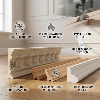 China Door Casing Moulding Primed Finger-Jointed Pine 2.44m Decorative Door Frame Trim for sale