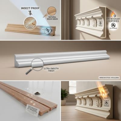 China Casing Moulding Primed Finger-Jointed Fir 4.88m Window Frame Trim Damp Proof for sale
