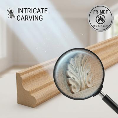 China Fluted Wood Panel Moulding Slatted Tambour Trim Adding Depth for Modern Accent Wall Installation for sale