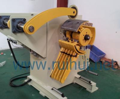 China 500kg Coil Weight Hydraulic Decoiler Machine With  Manual Coil Block Expansion Mode for sale
