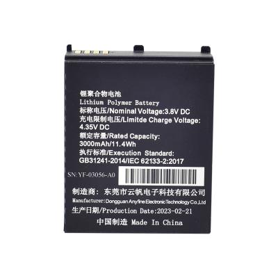 China 3.8V 3000mAh Law Enforcement Recorder Battery - Lithium Polymer with UN38.3 CB PSE Certification for sale