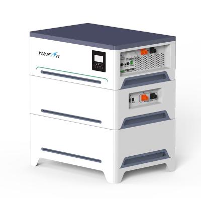 China YUNFAN 51.2V 300Ah LiFePO4 Residential Battery - 15.36kWh Energy Storage with 5000W Pure Sine Wave Inverter for sale