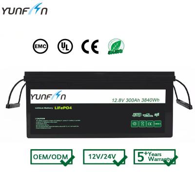 China 12V 300Ah LiFePO4 Battery Pack 12.8V Solar Energy Storage IP55 5000 Cycles for sale