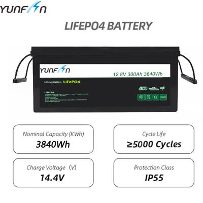 China 12V 300Ah LiFePO4 Lithium Battery Pack 3840Wh for RV Solar System for sale