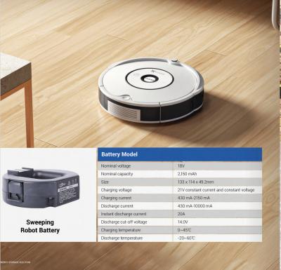 China 2150mAh 21V Li-Ion Sweeping Robot Battery Pack with 20A Instant Discharge for sale