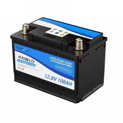 China 12.8V 108Ah 1360CCA LiFePO4 Battery 1382Wh with BMS for Auto Start Stop Engine for sale