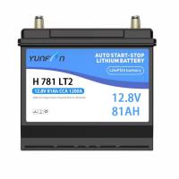 China 12.8V 81Ah LiFePO4 Car Battery CCA 1200A Grade A Cell Start Stop Rechargeable Starter Battery for sale