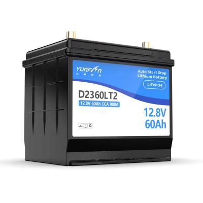 China 12V 60Ah LiFePO4 Car Start Stop Lithium Battery CCA 900A for Stop-Start Vehicles for sale